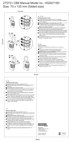 Powerfix Profi 0275721 Outdoor Padlock Bedienungsanleitung | Manualzz