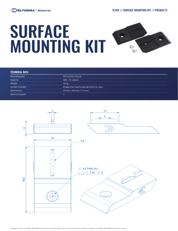 Teltonika Surface Mounting Kit Datasheet | Manualzz