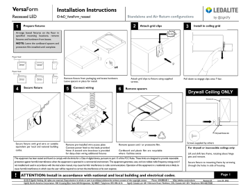 Ledalite VersaForm Install instructions | Manualzz