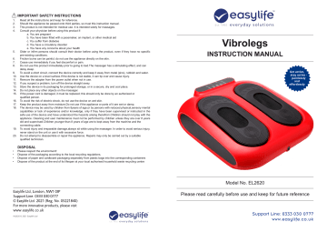 Easylife VibroLegs Instructions | Manualzz
