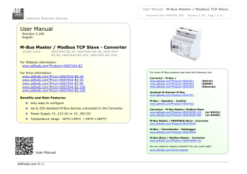 ADFWeb M-Bus / Modbus TCP - Converter User Manual | Manualzz
