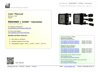 ADFWeb PROFINET / J1939 - Converter User Manual | Manualzz
