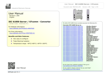 ADFWeb S7comm / IEC 61850 Converter User Manual | Manualzz