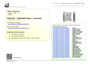 ADFWeb EtherCAT Slave / PROFINET slave User Manual | Manualzz
