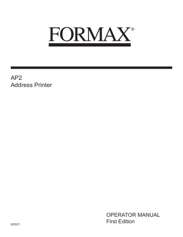 Formax AP2 Address Printer Operator Manual | Manualzz