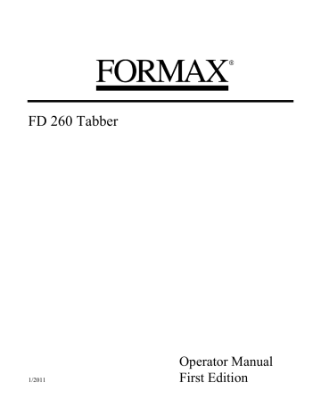 Formax FD 260 Tabber Operator Manual | Manualzz