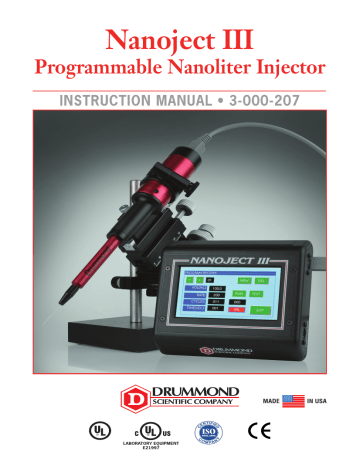 Warner Instruments Nanoject III Hydraulic Nanoliter Injection System ...