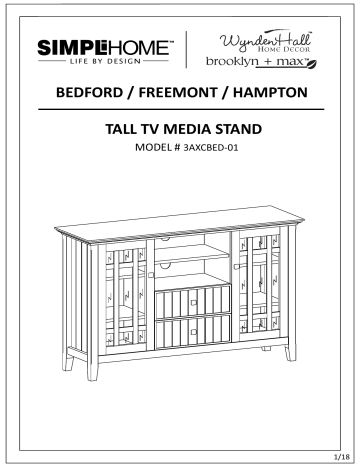 Simpli Home 3AXCBED-01 Tall TV Stand Assembly Instructions | Manualzz