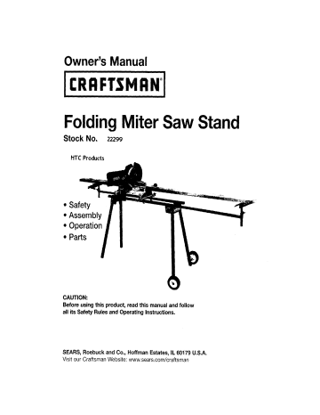 Craftsman 22299 Miter Saw Stand Owner's Manual | Manualzz