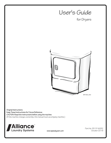 Speed Queen ADEE8RGS173TW01 DRYER Owner's Manual | Manualzz