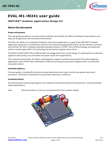 Infineon EVAL-M1-IM241 Evaluation Board User guide | Manualzz