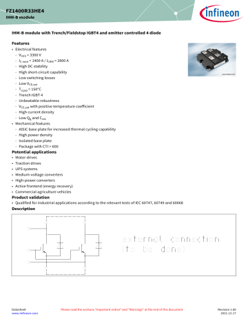 Infineon FZ1400R33HE4 IGBT Module Data Sheet | Manualzz