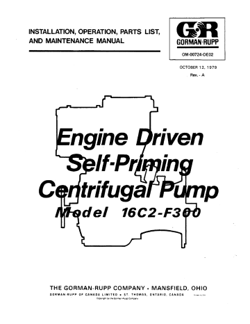 Gorman-Rupp Pumps 16C2-F300 666892 thru 740692 User Manual | Manualzz