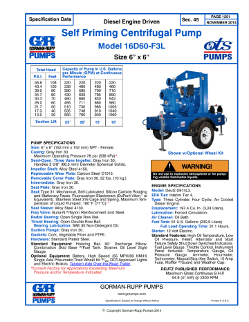 Gorman-Rupp Pumps 16D60-F3L Specification | Manualzz