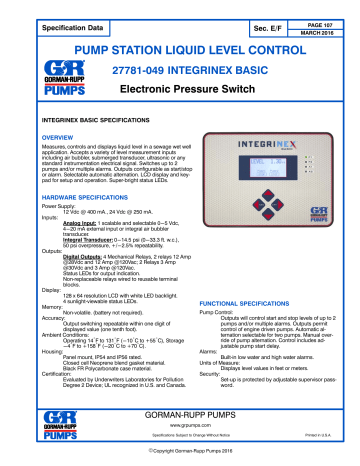Gorman-Rupp Pumps 27781-049 Specification | Manualzz