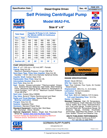 Gorman-Rupp Pumps 86A2-F4L Specification | Manualzz