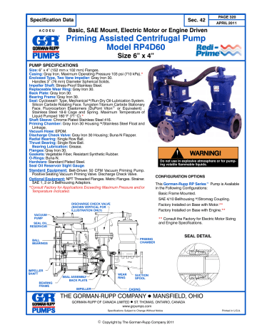 Gorman-Rupp Pumps RP4D60 Specification | Manualzz