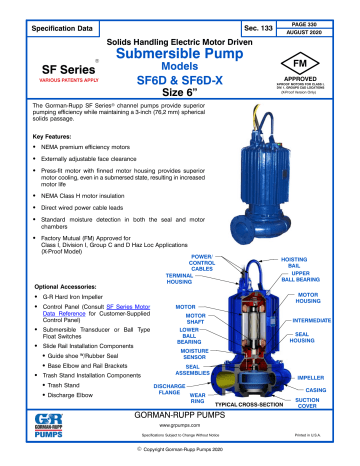Gorman-Rupp Pumps SF6D-X Specification | Manualzz