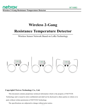 Netvox R718B2 Wireless 2-Gang Temperature Sensor Datasheet | Manualzz