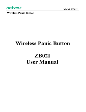 Netvox ZB02I Wireless Emergency Push Button User Manual | Manualzz