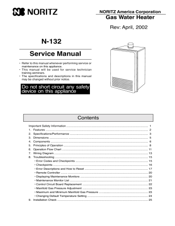 Noritz N-132-NG Service Manual | Manualzz