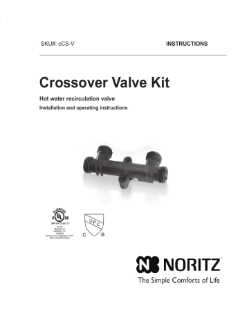 Noritz cCS-V Crossover Valve Kit Installation Manual | Manualzz