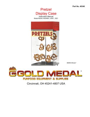 Gold Medal 2050 Pretzel Display Case Instruction manual | Manualzz