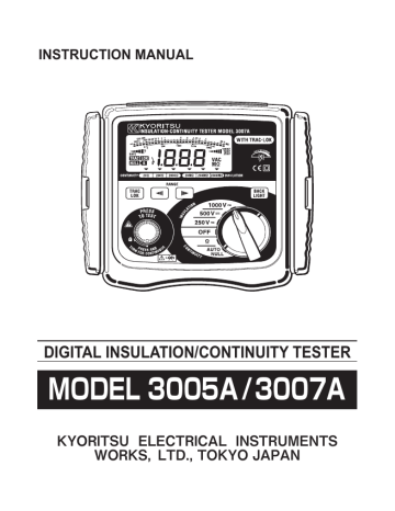 Kyoritsu 3007A Digital Insulation / Continuity Tester Owner's Manual ...