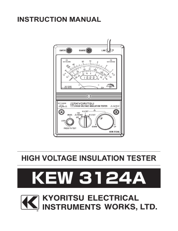 Kyoritsu 3124A High Voltage Insulation Tester Owner's Manual | Manualzz