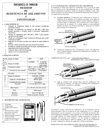KYORITSU 3001B Digital Insulation / Continuity Tester El manual del ...