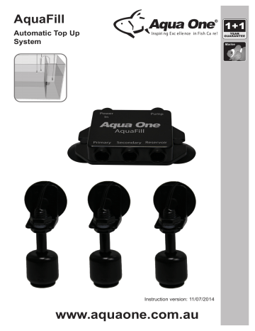 Aqua One AquaFill Auto Top Up System Instruction Manual | Manualzz