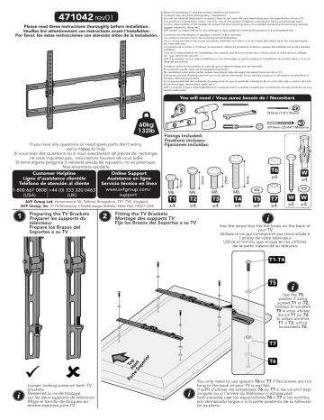 AVF Group AL610-A Flat and Tilt TV Wall Mount Instructions | Manualzz