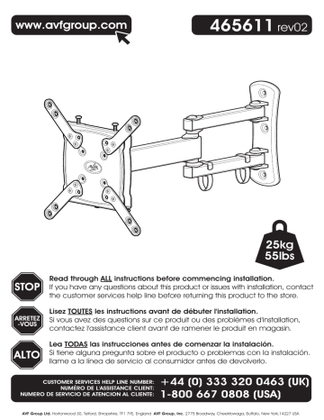 AVF Group GL204-A Multi Position TV Wall Mount Instructions | Manualzz