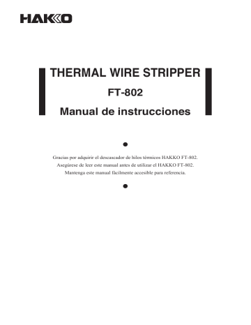 Hakko FT-802 instruction manual | Manualzz