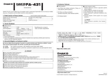 Hakko FA-431 instruction manual | Manualzz