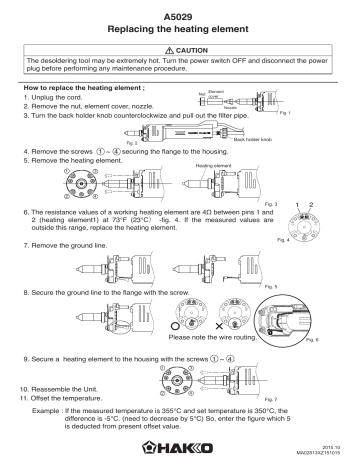 Hakko Heating element Instruction manual | Manualzz