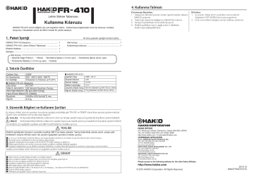 Hakko FR-410 instruction manual | Manualzz