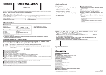 Hakko FA-430 instruction manual | Manualzz