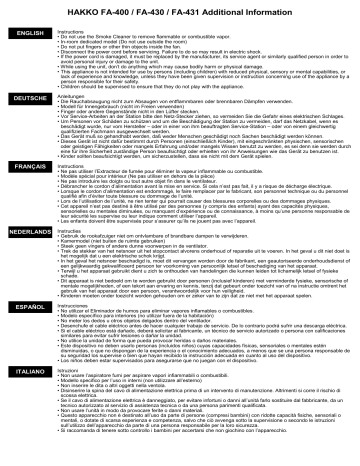 Hakko FA-400/FA-430/FA-431 instruction manual | Manualzz