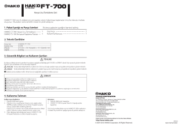 Hakko FT-700 Instruction manual | Manualzz