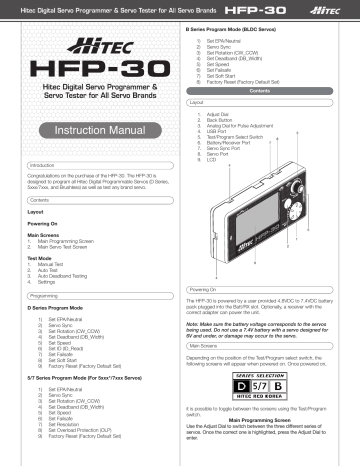 Hitec HFP-30 Manual | Manualzz