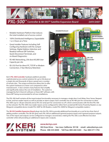 Keri PXL 500-P/W Controller Series Product sheet | Manualzz