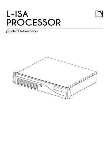 L-Acoustics L-ISA Processor Product information | Manualzz