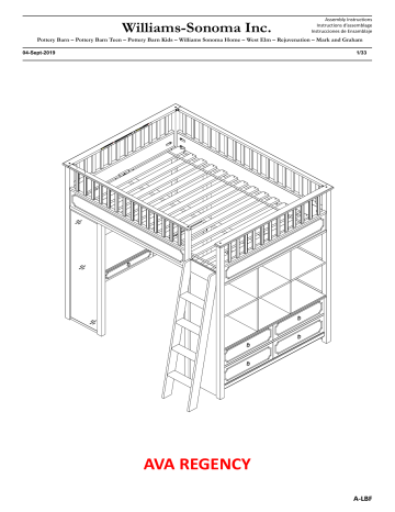 Pottery Barn Kids Ava Regency Loft Bed Assembly Instructions | Manualzz