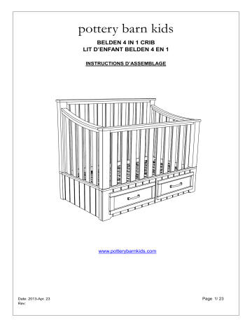 Pottery Barn Kids Belden 4-in-1 Convertible Storage Crib Assembly ...