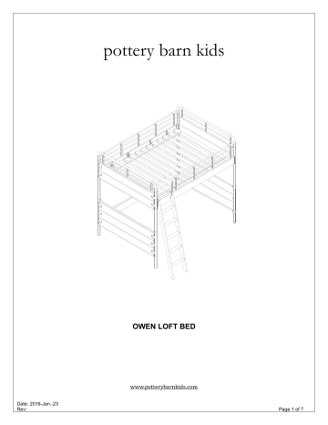 Pottery Barn Kids Owen Loft Bed Assembly Instructions | Manualzz