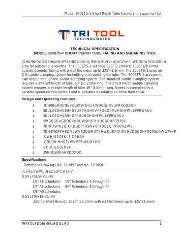 Tri Tool 300STS-1 Tube Squaring Machine Specification | Manualzz