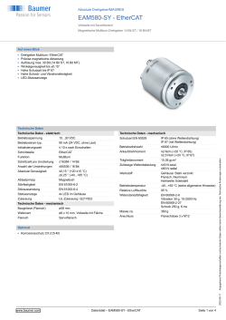 Baumer EAM580-SY - EtherCAT - Data Sheet, Installation and operating instructions, Owner's ...