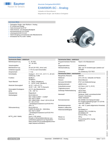Baumer EAM580R-SC - Analog Absolute encoder Datenblatt | Manualzz