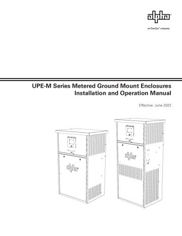 Alpha Metered UPE-M Enclosure Owner's Manual | Manualzz